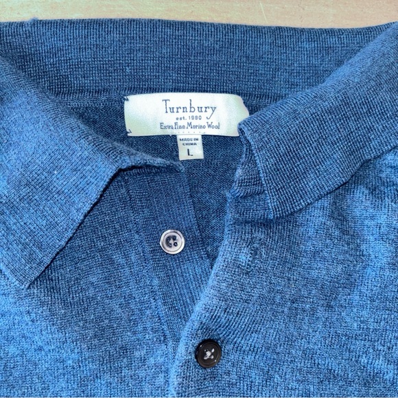 Turnbury | Shirts | Turnbury Mens Extra Fine Merino Wool Sweater Blue ...